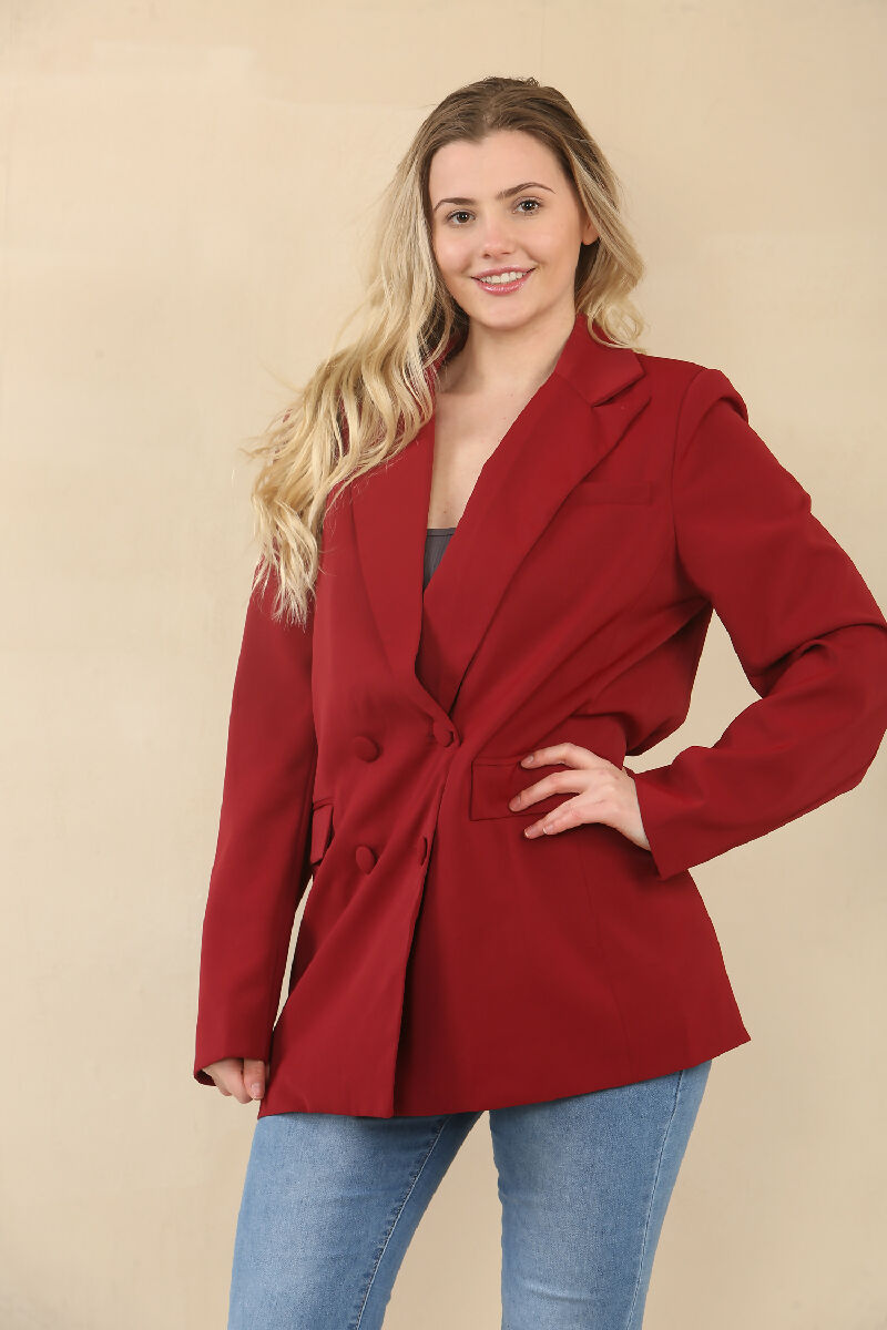 (6P.PACK) Oversized Fit Tailored Red Blazer – jqwholesale.com