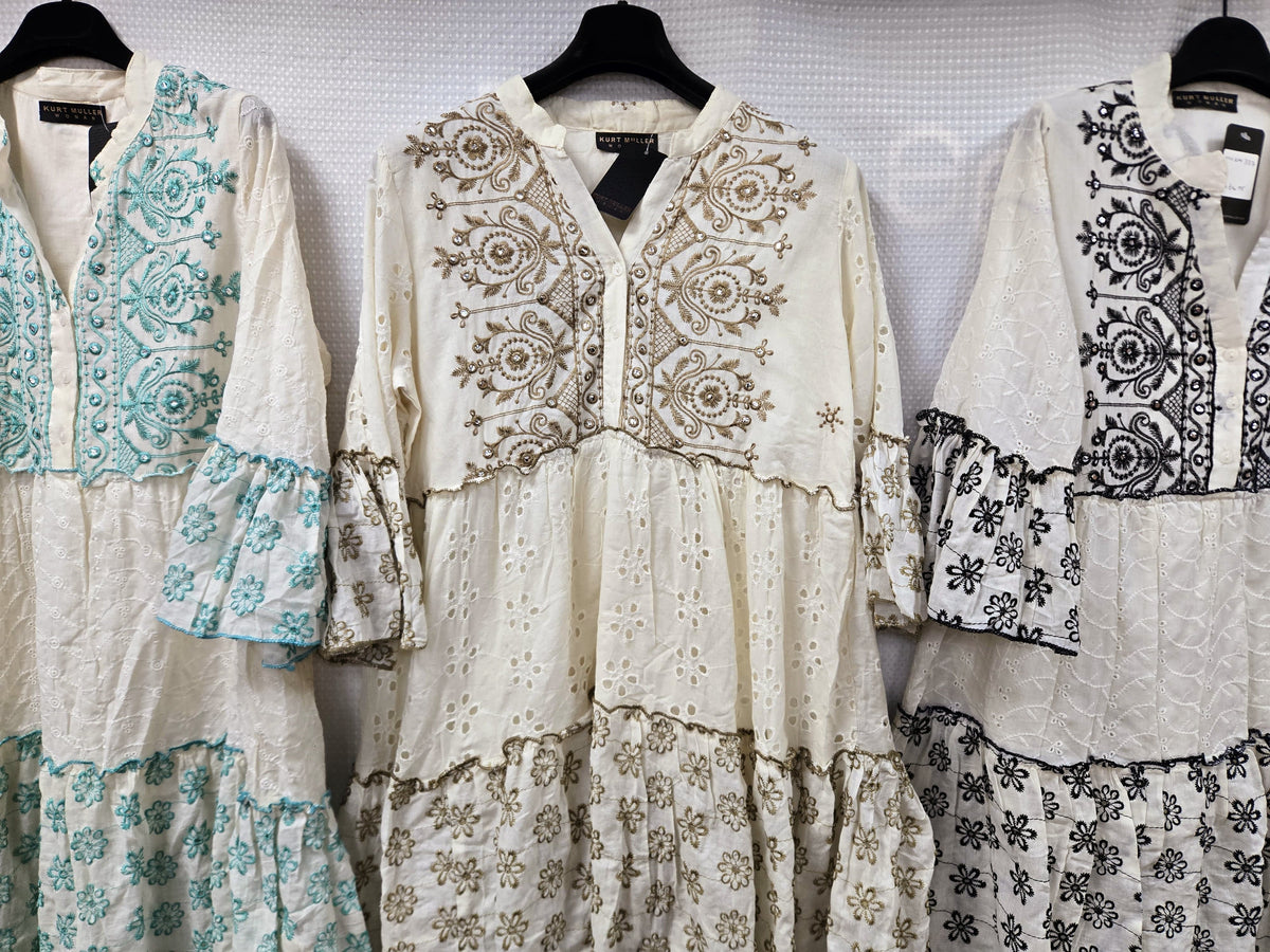 Embroidery Button Front Tunic Dress (2P.PACK)– jqwholesale.com